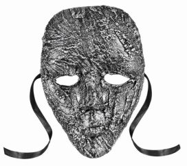 TEXTURE FACE SILVER MASK - Costume Holiday House